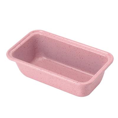 China Kitchen Goodies Deep Pink With Red Spot 6 - Inch Carbon Steel Bread Toast Cake Mold Baking Pan for sale