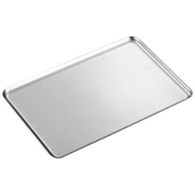 China 30*20cm 304 Stainless Steel Rectangular Cafe Tray with Straight Edge Baking Pan for sale