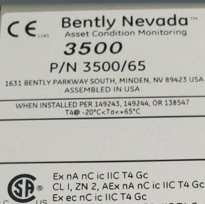 China Bently Nevada 3500/65-02-00 172109-01 RTD Isolated Tip TC I/O Module 16 Channel External Terminations for sale