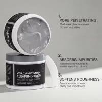 China OEM ODM Mud Mask Facial Care Blackheads Acne Gently Clean Pore Volcanic Mud Bamboo Charcoal Kaolin Clay Face Mask for sale