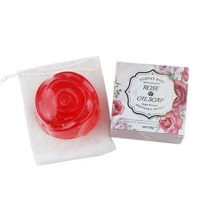 China Handmade Rose Essential Oil Soap Long-Lasting Fragrance Moisturizing Effect For Face Bath Solid Bar Soap for sale