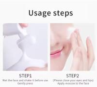 China Private Label Vegan Amino Acid Cleansing Mousse Remove Makeup Moisturizing Face Wash Rose Foaming Facial Cleanser for sale
