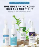 China Private Label Vegan Amino Acid Cleansing Mousse Remove Makeup Moisturizing Face Wash Rose Foaming Facial Cleanser for sale