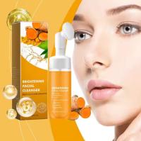 China OEM Private Label Kojic Acid Clean and Clear Skin Brightening Foaming Face Wash Turmeric Foam Cleanser for Dark Spots Acne for sale