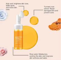 China Private Label Brightening Whitening Deep Cleaning Organic Turmeric Kojic Acid Facial Cleanser Foam Face Wash With Brush for sale