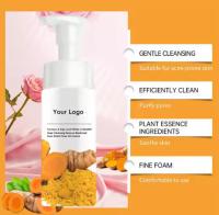 China Turmeric Kojic Acid Mousse Clean Clear Skin Niacinamide Brightening Foaming Face Wash Cleanser for Dark Spots Skin for sale