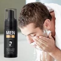 China Wholesale 2 in 1 Natural Amino Acid Facial Cleanser Foam Soften Moustache Men Self Care Shaving Mousse for sale