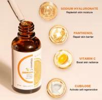 China Face Care Serum Beauty Hot Sale Facial Vitamin C Brightening Serum With Vitamin E Hyaluronic Acid Serum for Face for sale