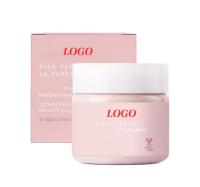 China Private Label Pink Clay Mask Exfoliating Facial Mask to Brighten Skin Minimize Pores for sale