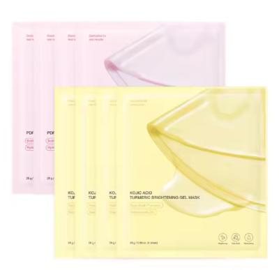 China Acid Turmeric Gold / Pink Collagen Facial Gel Mask Even Skin Tone Deep Hydrate Overnight Face Sheet Mask for Glass Glow Skin for sale