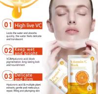China Popular Vitamin C Mask Cosmetics Factory Manufacturer Whitening Facial Mask Hydrating Natural Organic Vc Face Facial Sheet Mask for sale