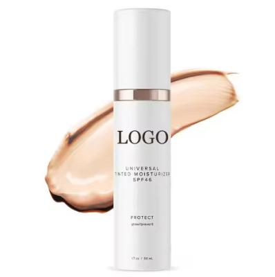 China Private Label 50ML Face and Body Makeup Sunscreen Universal Tinted Moisturizer SPF 46 Sunscreen Lotion for sale