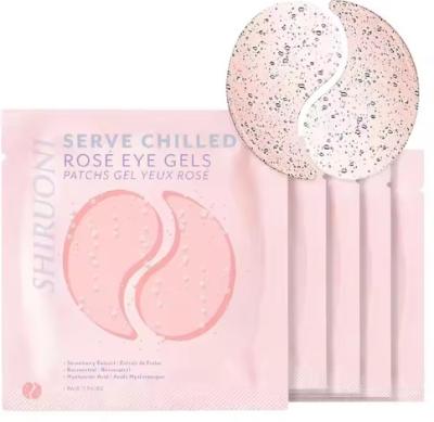 China Private Label Eye Patches Brightening Reduces Dark Circles Calming Hyaluronic Acid Strawberry Rose Under Eye Mask for sale