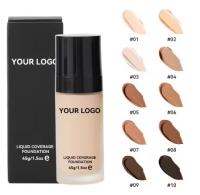 China Private Label 10 Colors Creamy Full Coverage Waterproof Vegan Long Lasting Moisturizing Liquid Foundation for Dark Skin for sale