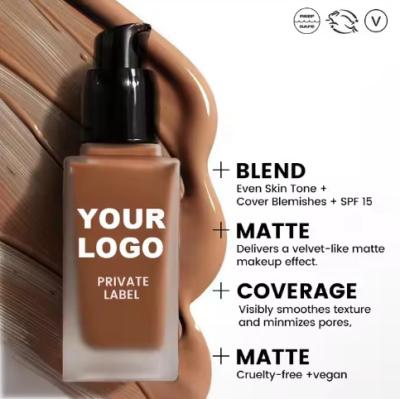 China OEM/ODM Logo Low Moq Mineral Collagen Serum Full Coverage Dewy Foundation Face Liquid Makeup Vegan Foundation for Black Women for sale