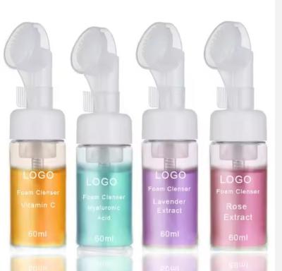 China Facial Cleanser Foam Exfoliating Cleansing Mousse Pore Moisture Skin Care Washing Mousse Cleanser With Brush for sale