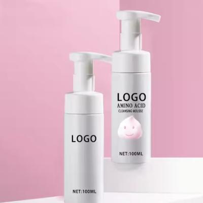 China Facial Skin Care Makeup Cleansing Cleanser NO LOGO 100ml Amino Acid Cleansing Hydrating Foaming Bubble Makeup Remover Cleanser for sale