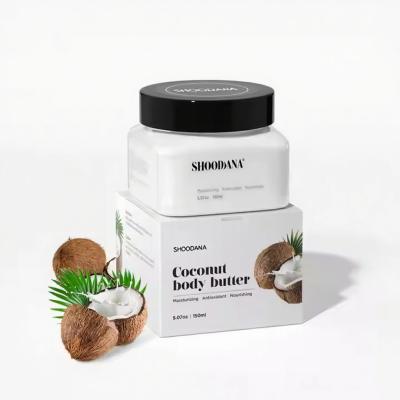 China Natural Organic Shea Butter Body Butter with Raw Coconut Oil Moisturizing Whitening Coconut Body Butter for sale