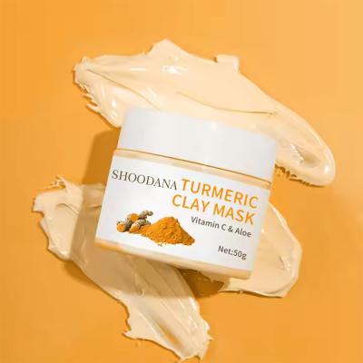 China Private Label Natural Vitamin C Whitening Face Mud Clay Mask Custom Logo 50g Anti Wrinkle Hyrating Turmeric Clay Mask in Stock for sale