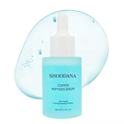 China Private Label Organic Sensitive Skin Care Anti Aging Blue Copper Peptide Hyaluronic Acid Facial Hydrates Smooths Firm Skin Serum for sale