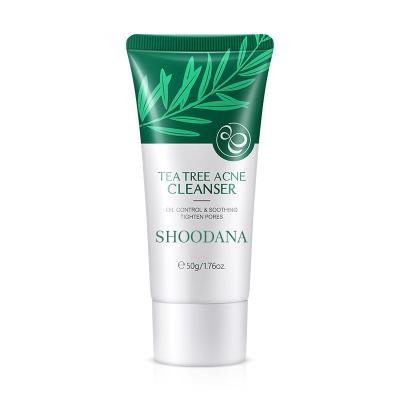 China Tea Tree Acne Foam Facial Cleanser Deep Cleansing Brightening Whitening Acne Skin for sale