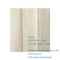 China Unbleached Tri Fold Kitchen Tissue Paper Roll 2 Ply Bamboo Pulp Material for sale