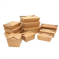 China Wholesale 350gsm Greaseproof Kraft Paper Food Containers 800ml to 2000ml Microwavable for sale