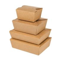 China Wholesale 350gsm Greaseproof Kraft Paper Food Containers 800ml to 2000ml Microwavable for sale