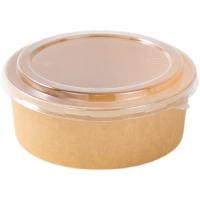 China Biodegradable Kraft Salad Bowls with Lids 500ml to 1500ml Oilproof Leakproof Compostable for sale