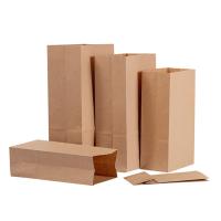China Brown Lunch Kraft Paper Packaging Bags Biodegradable For Restaurants for sale