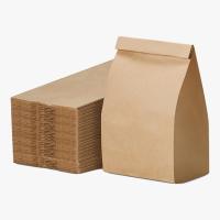 China Brown Lunch Kraft Paper Packaging Bags Biodegradable For Restaurants for sale
