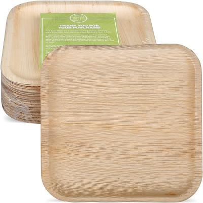 China Square Biodegradable Palm Leaf Plates 150mm 200mm 250mm Eco Friendly Disposable Tableware for sale