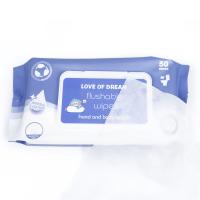 China Flushable Biodegradable Wet Wipes 50ct Alcohol Free Unscented 15x18cm for sale
