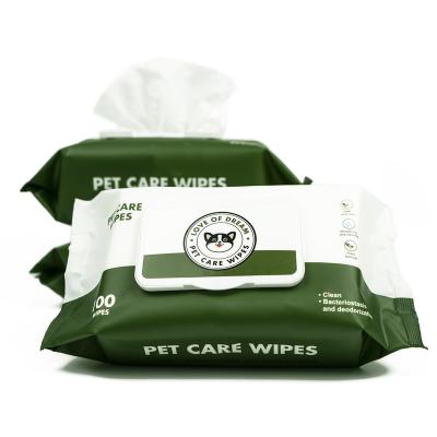 China Anti Bacterial Biodegradable Wet Wipes 200mm Non Woven Pet Cleaning Wipes for sale