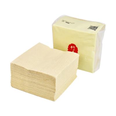 China Unbleached 2 Ply Bamboo Pulp Paper Napkins 9x9 Inch 100 Sheets Eco Friendly for sale