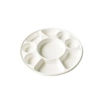 China 9 Divided Round Biodegradable Bagasse Tableware Party Plates Greaseproof for sale