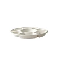 China 9 Divided Round Biodegradable Bagasse Tableware Party Plates Greaseproof for sale