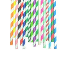 China Rainbow Striped Kraft Paper Packaging Straws Length 197mm Eco Friendly for sale