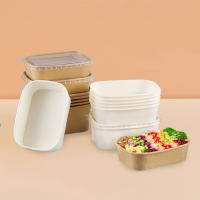 China Leakproof Kraft Paper Packaging Lunch Box Grease Resistant Nontoxic for sale