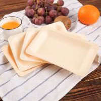China OEM Dessert Wooden Rectangular Plates , Sustainable Bamboo Disposable Plates for sale
