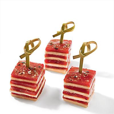 China Appetizer Bamboo Biodegradable Disposable Tableware Knot Skewers Multiscene for sale