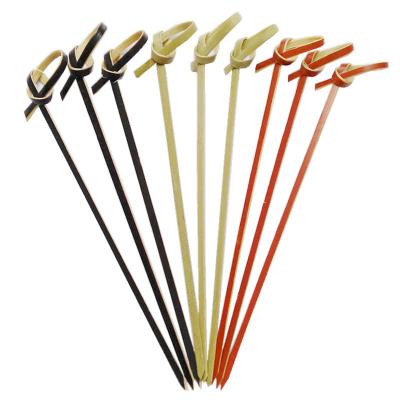 China Biodegradable Bamboo Knot Picks 9cm 10cm 12cm Multicolor Party Toothpicks for sale