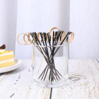 China Bamboo Smooth Biodegradable Disposable Tableware Cocktail Picks With Looped Knot for sale