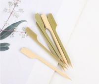 China FSC Certified Biodegradable Bamboo Paddle Skewers 100 Pcs for BBQ Grilling for sale
