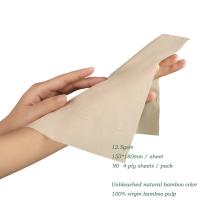 China 4 Ply Unbleached Bamboo Facial Tissue 153x180mm 90 Sheets Tear Resistant for sale