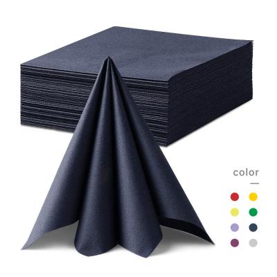 China Airlaid Catering Paper Napkins Serviettes 25x25cm 1/4 Fold Disposable Linen Feel for sale