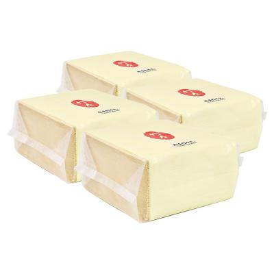 China 100 Count 2 Ply Unbleached Bamboo Paper Napkins 9x9 Inch Natural Color Serviettes for sale