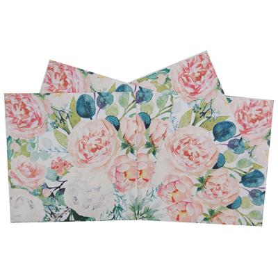 China OEM Odorless Floral Paper Napkins 33x33cm Eco Friendly Virgin Wood Pulp 24 Sheets for sale