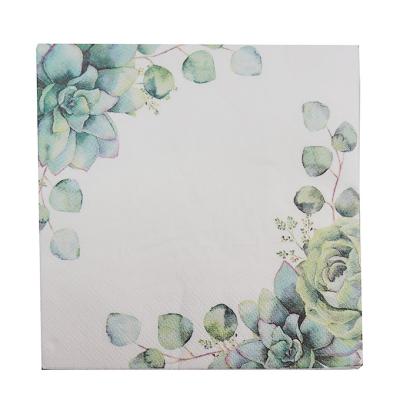 China Square Party Paper Napkins Serviettes Nontoxic Multipurpose 2 Ply 33x33cm 50 Sheets for sale