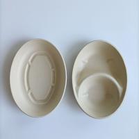 China 32oz 9x6 Biodegradable Bagasse Oval Bowl Burrito Bowls Natural Color 950ml for sale